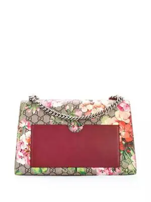 Gucci Padlock Blooms Print Gg Coated Canvas Medium Shoulder Bag