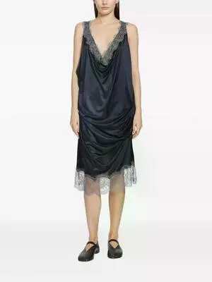 PILLINGS Lace-trimmed Draped Midi Dress