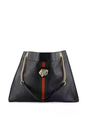 Gucci Rajah Chain Leather Large Tote Bag