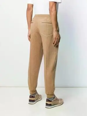 Brunello Cucinelli Drawstring Cashmere Track Pants - Brown