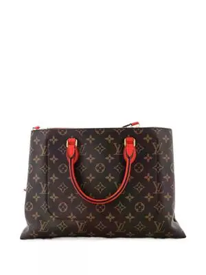 LOUIS VUITTON Flower Monogram Canvas With Leather Tote Bag