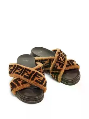 Fendi Zucca Criss-cross Slides