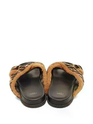 Fendi Zucca Criss-cross Slides