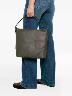 A.p.c. Vera Grained Leather Shoulder Bag - Grey