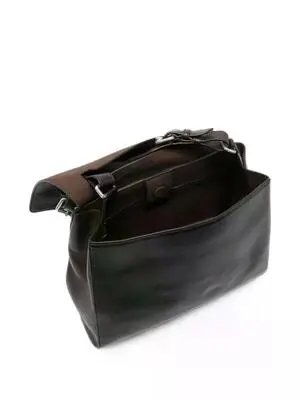Orciani Logo Lettering Leather Shoulder Bag - Brown