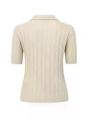 Max Mara Ribbed-knit Linen Polo Shirt
