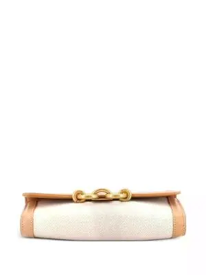Saint Laurent Le Maillon Chain Wallet Canvas With Leather Crossbody Bag