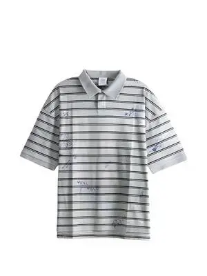Vetements Graphic-print Striped Polo Shirt