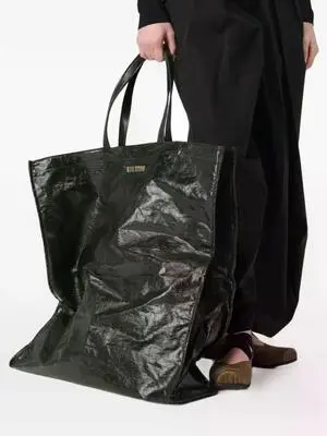 UMA WANG Logo-print Crinkled-effect Tote Bag