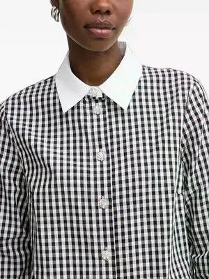 MORGAN Gingham Crystal-embellished Shirt