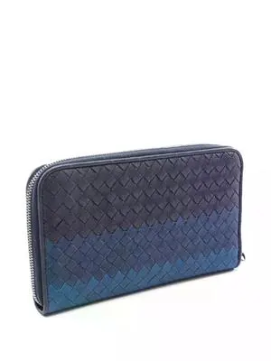 Bottega Veneta 2010s Intrecciato Zip-around Wallet - Black