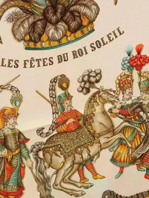 Hermès 2010s Les Fêtes Du Roi Soleil Scarf - Neutrals