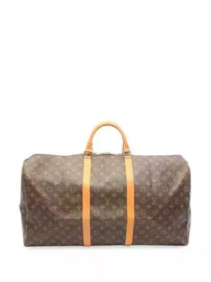 LOUIS VUITTON 1996 60 Keepall Monogram Boston Bag - Brown