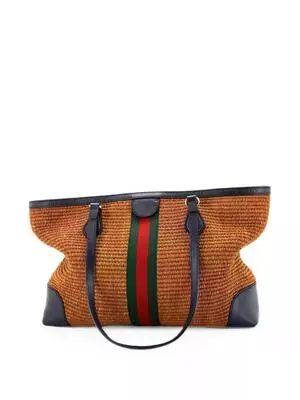 Gucci Ophidia Shopping Straw Medium Tote Bag