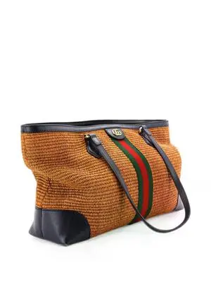 Gucci Ophidia Shopping Straw Medium Tote Bag