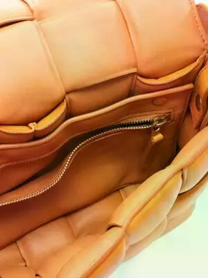 Bottega Veneta Bottega Veneta 2000s Intrecciato Padded Cassette Shoulder Bag Orange