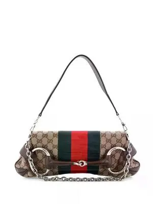 Gucci Gg Canvas Horsebit Chain Bag - Brown