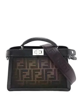 Fendi 2010-2026 Mini Zucca Canvas Peekaboo Iseeu Satchel - Brown