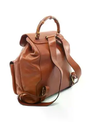 Gucci Bamboo Leather Backpack - Brown