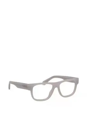 Off-White Polished Finish Rectangle Frame Eyeglasses