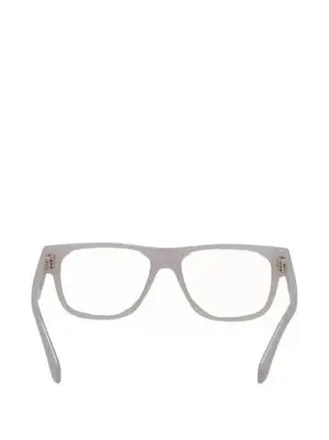 Off-White Polished Finish Rectangle Frame Eyeglasses