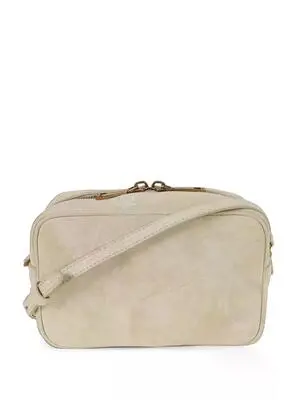 Brunello Cucinelli Suede Shoulder Bag With Logo Embossing