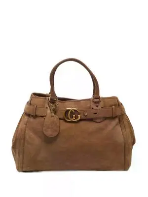 Gucci Large Gg Running Nubuck Leather Tote Bag