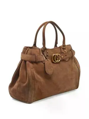 Gucci Large Gg Running Nubuck Leather Tote Bag