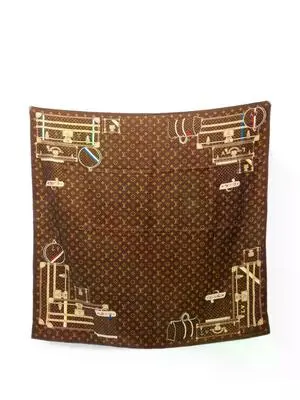 LOUIS VUITTON 2010s Monogram Trunks Scarf - Brown