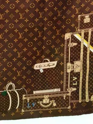 LOUIS VUITTON 2010s Monogram Trunks Scarf