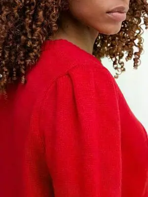 MORGAN Heart-motif Puff-sleeve Sweater
