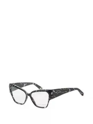 Philipp Plein Marbled-effect Cat-eye Glasses - Black
