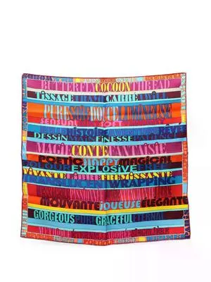 Hermès 2010s Petit Carré 40 Mots De Soie Scarf - Red