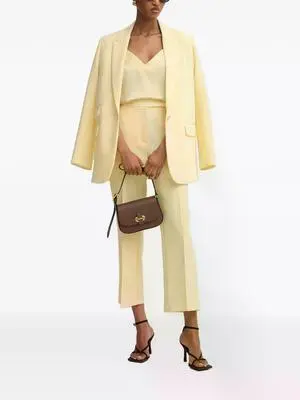 MORGAN Pressed-crease Cropped Trousers - Yellow
