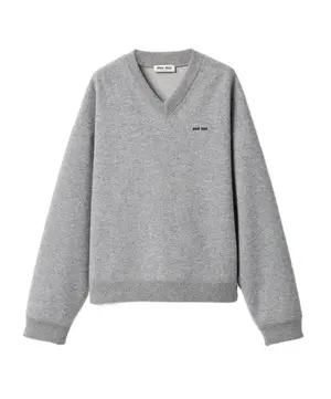 Miu Miu Cashmere And Jersey V-neck Sweater
