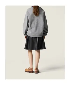 Miu Miu Cashmere And Jersey V-neck Sweater
