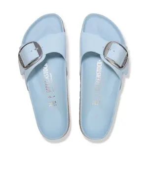 BIRKENSTOCK Buckled Slip-on Slippers - Light Blue
