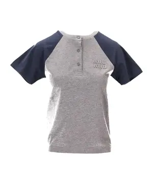 Miu Miu Two-toned Crewneck T-shirt - Gray