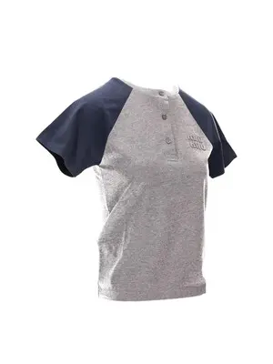 Miu Miu Two-toned Crewneck T-shirt - Gray