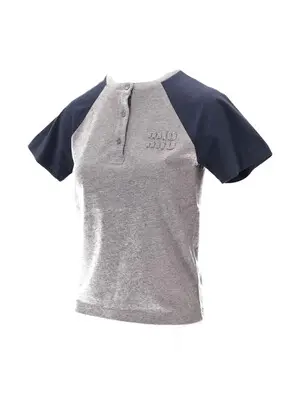 Miu Miu Two-toned Crewneck T-shirt - Gray