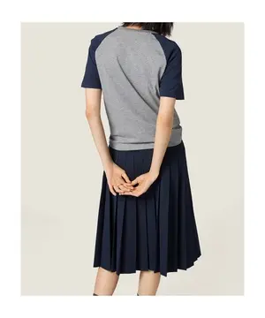 Miu Miu Two-toned Crewneck T-shirt - Gray