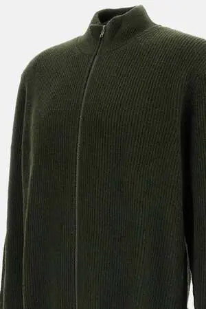 LES DEUX Cotton Rib Knit Zip-up Cardigan - Verde