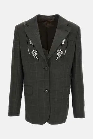 Simone Rocha Blazer Slash Con Applicazioni - Grey