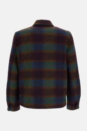 LES DEUX Giacca Coach In Misto Lana A Quadri Con Zip