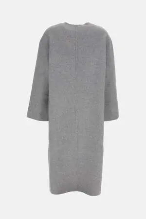 Erdem Cappotto In Doppia Lana Con Stampa Floreale