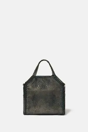 Stella McCartney Borsa Falabella Tiny Tote Eco Shiny Dotted Chamois - Blu