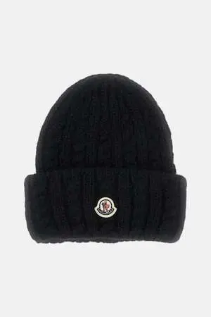 Moncler Chunky Knit Beanie - Nero