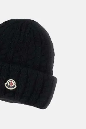 Moncler Chunky Knit Beanie - Nero