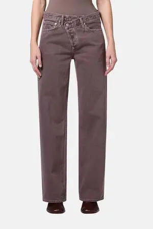 AGOLDE Arc Criss Cross Jeans In Mauvine - Grigio
