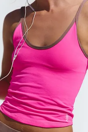Free People Good Karma Seamless Tank Top - Hot Pink Combo